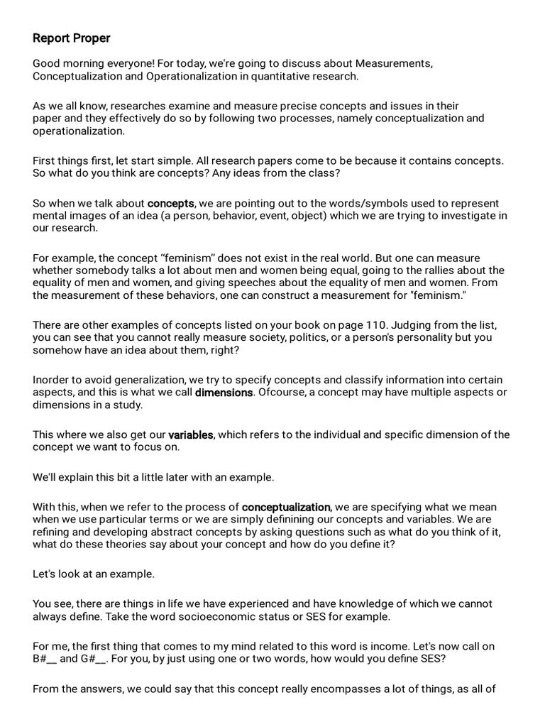 Conceptualization and Operationalization PDF | PDF | Concept | Idea