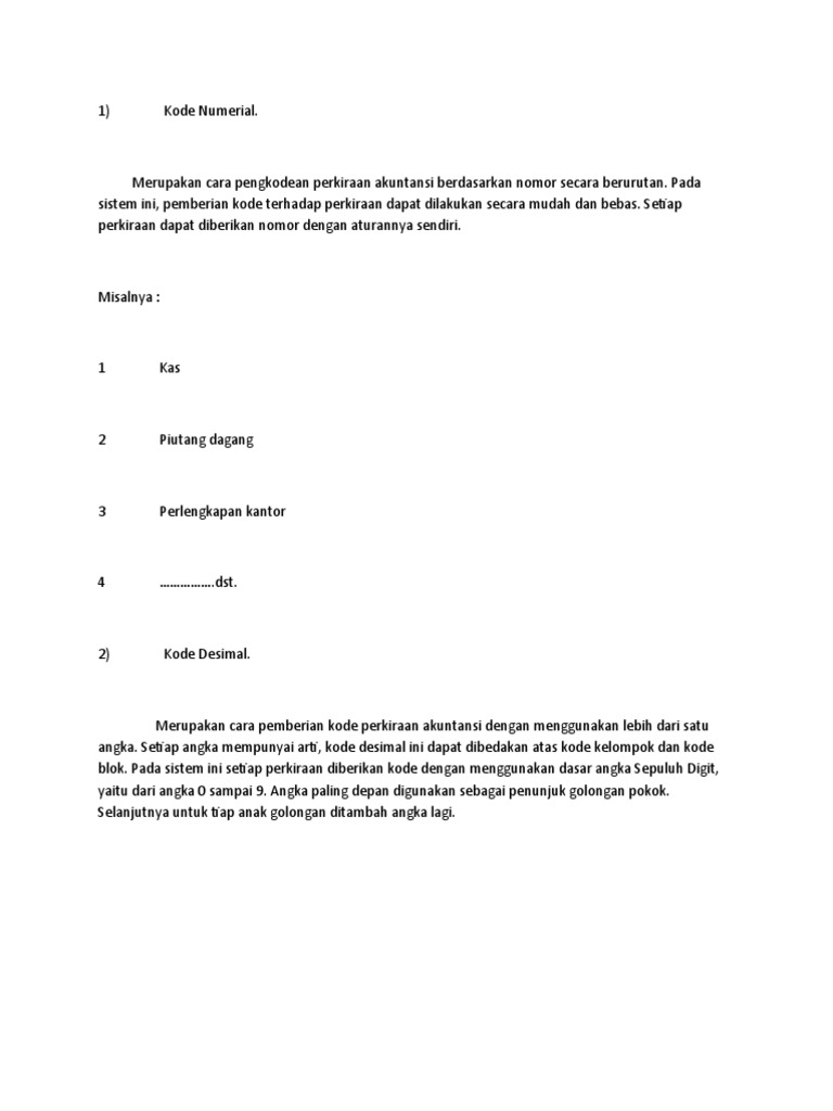 Sistem Pengkodean Perkiraan Akuntansi | PDF