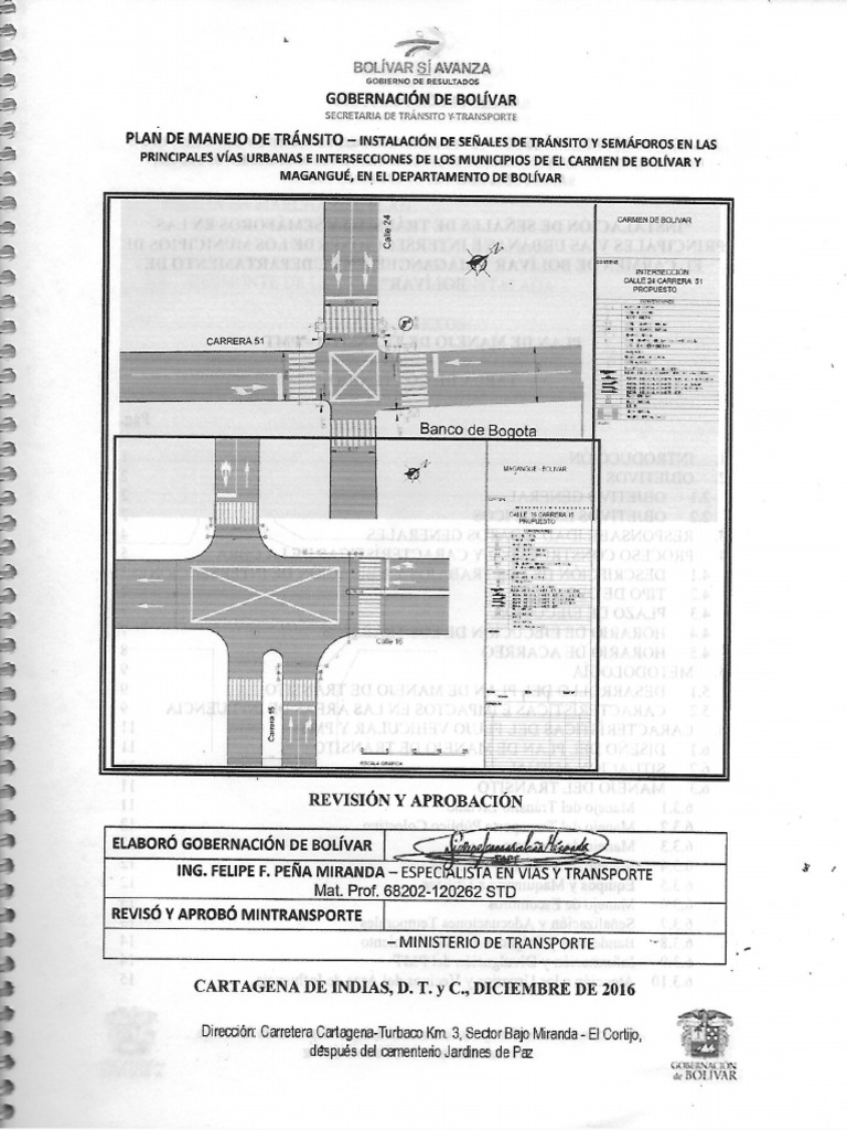 Plan de Manejo de Transito - Magangué PDF | PDF