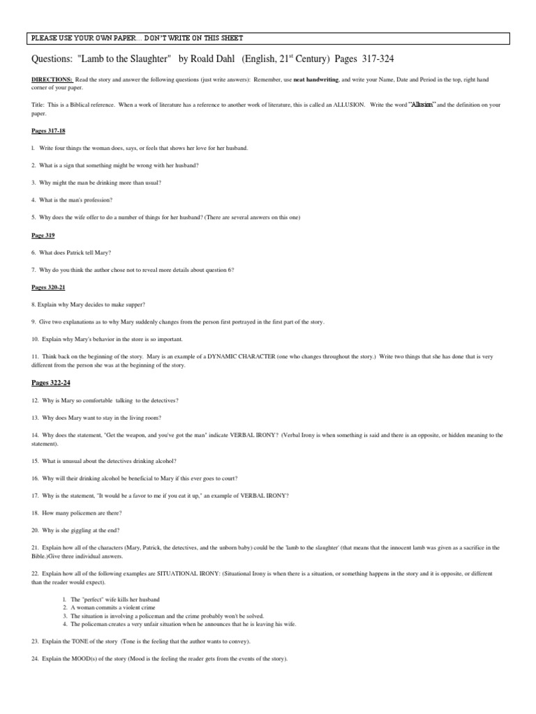 Literature Analysis Worksheet | PDF | Irony