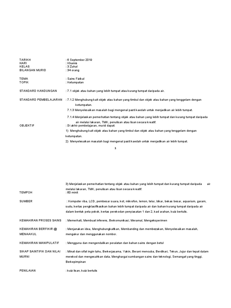RPH Sains t3 m9 | PDF