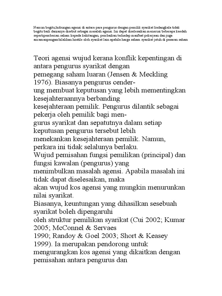 Masalah Agensi | PDF