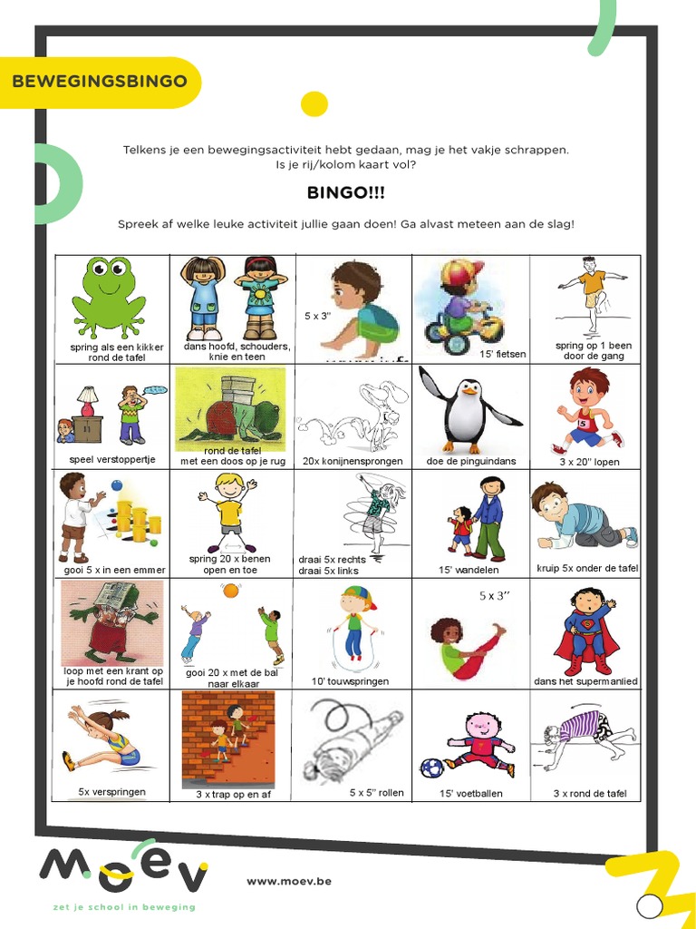 Beweegtip Bewegingsbingo | PDF