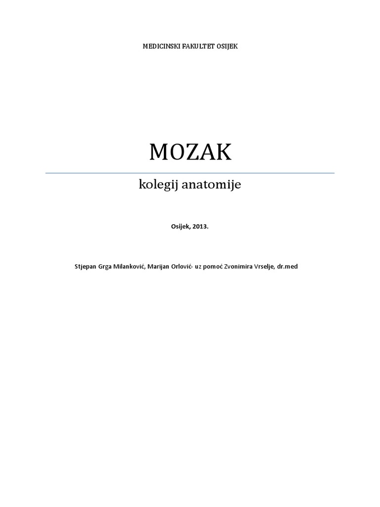 Morfologija Mozga - Skripta | PDF