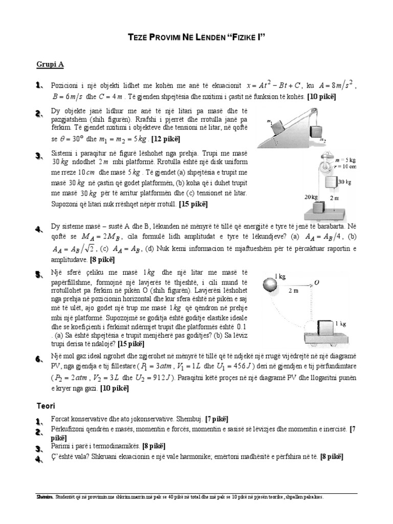 Teza Provimi (Fizika I) - 1 PDF | PDF