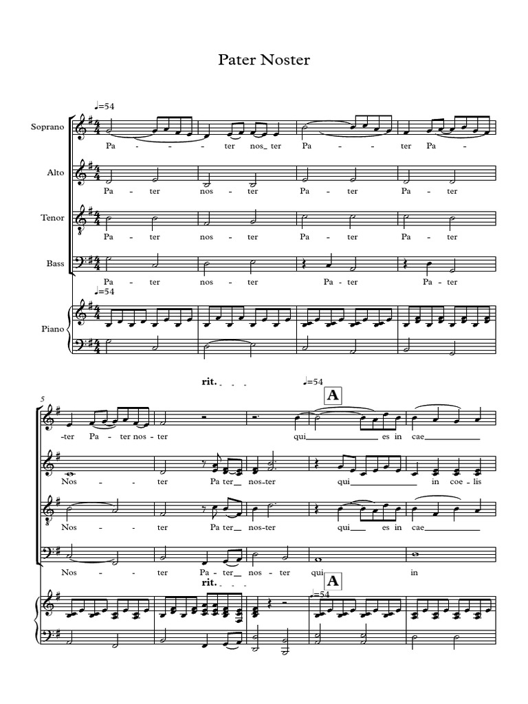 Pater Noster | PDF | Vocal Music | Choral Music