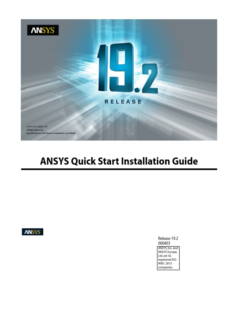 ANSYS, Inc. Quick Start Installation Guide | PDF | Server (Computing) | System Software