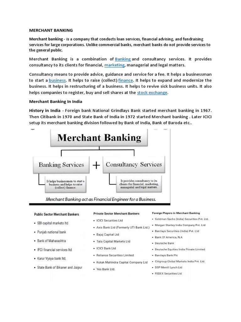 Merchant Banking PDF | PDF | Banks | Securities (Finance)