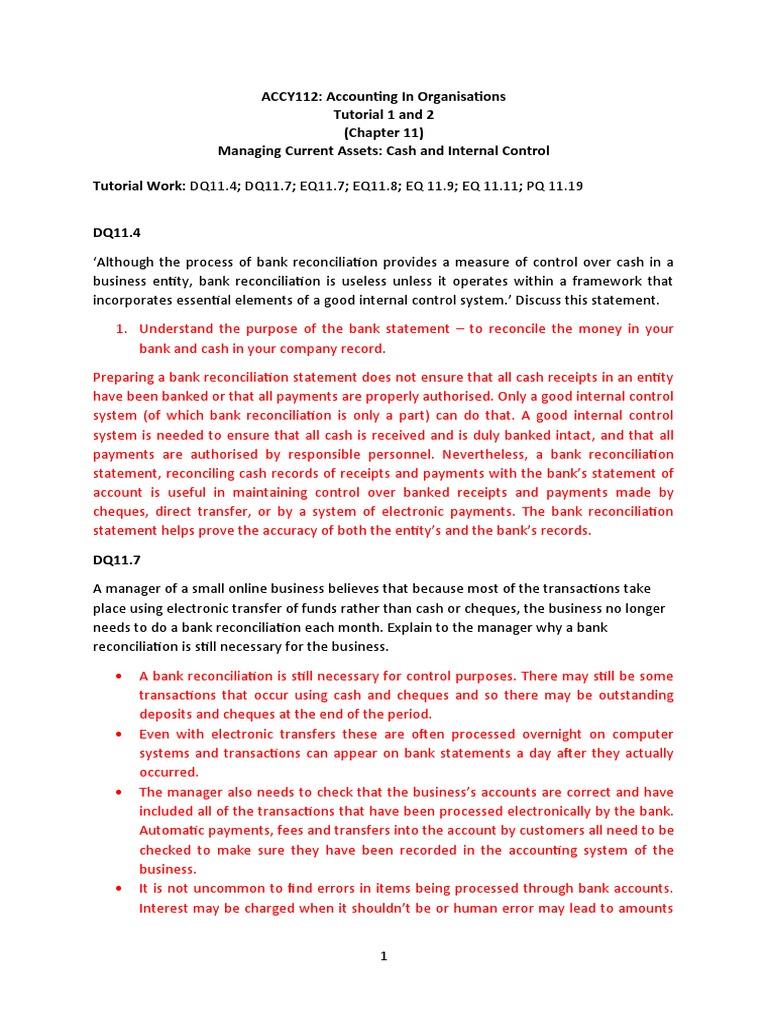 Tutorial 1 and 2 Tutor Accy 112 | PDF | Cheque | Banks