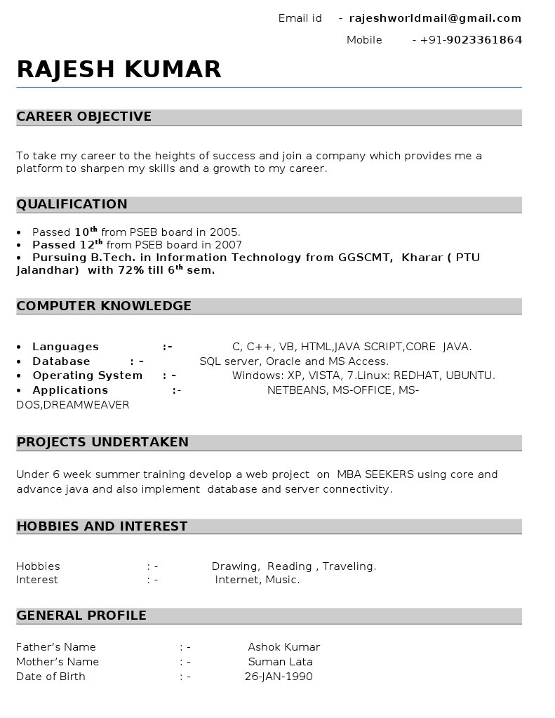 Rajesh Kumar's IT Resume Overview | PDF