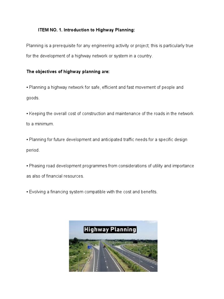Planning of A Highway Project | PDF | Road | Surveying