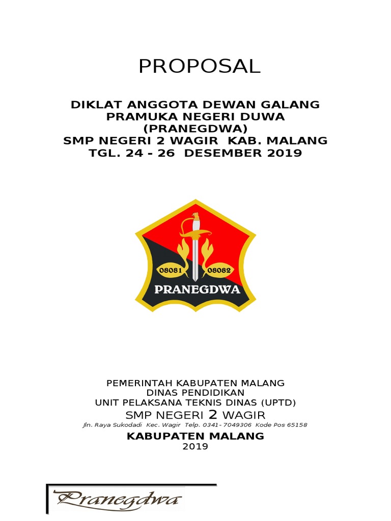 Proposal Diklat Pramuka SMP Negeri 2 Wagir | PDF Proposal Diklat Pramuka SMP Negeri 2 Wagir | PDF