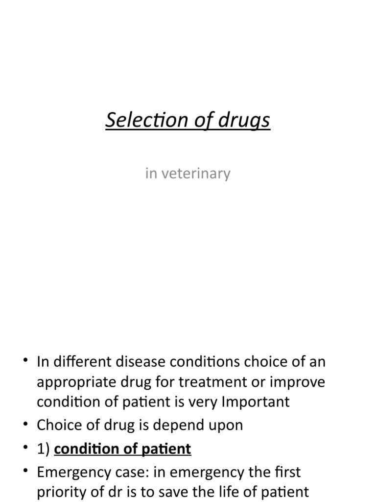 Selection of Veterinary Drugs | PDF