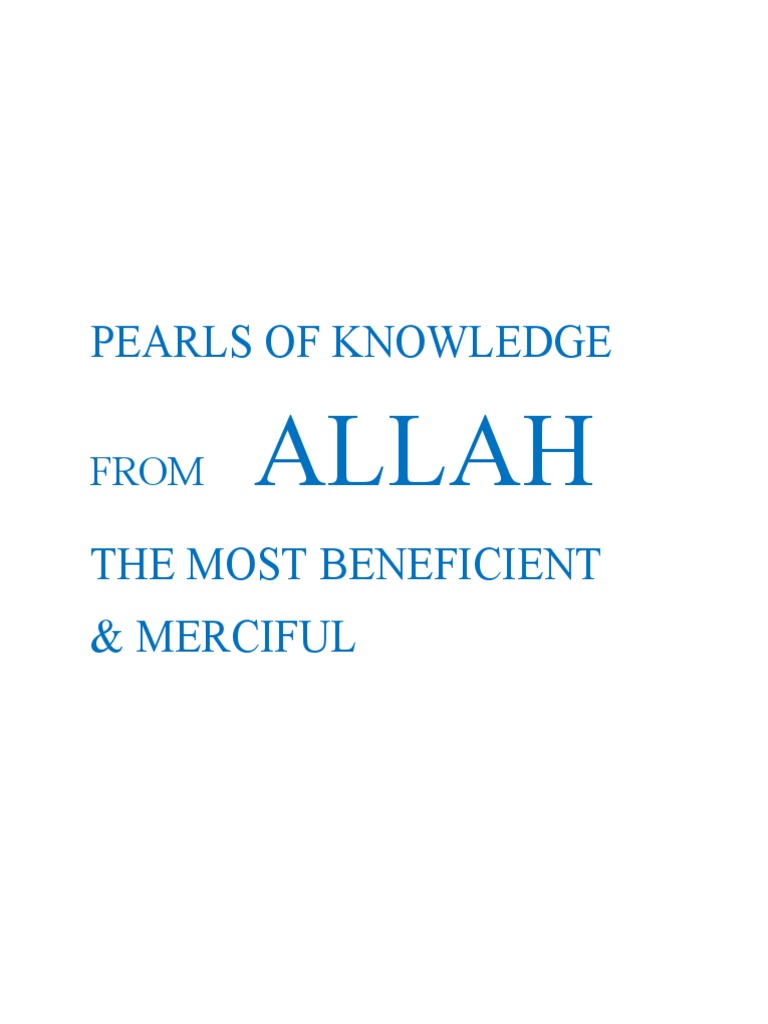 Pearls of Knowledge | PDF | Quran | Islam