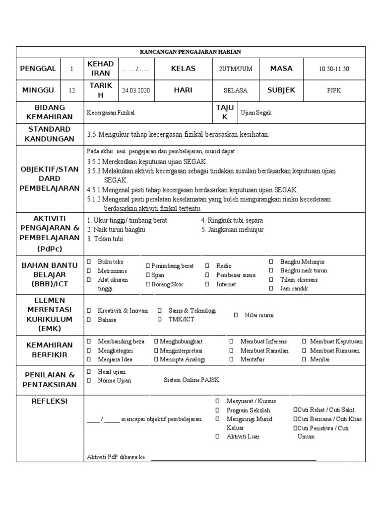 RPH Segak 2020 | PDF