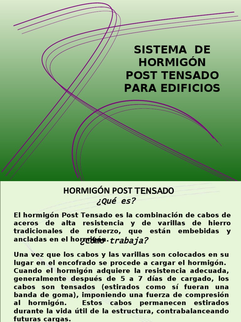 Proceso Constructivo En Obra Del H Postensado Pdf Hormigón Acero