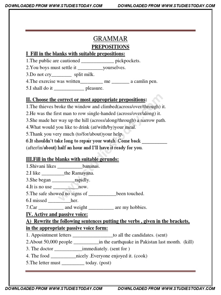 8th Grade Grammar Worksheets With Answers Adjectives Circle And Write