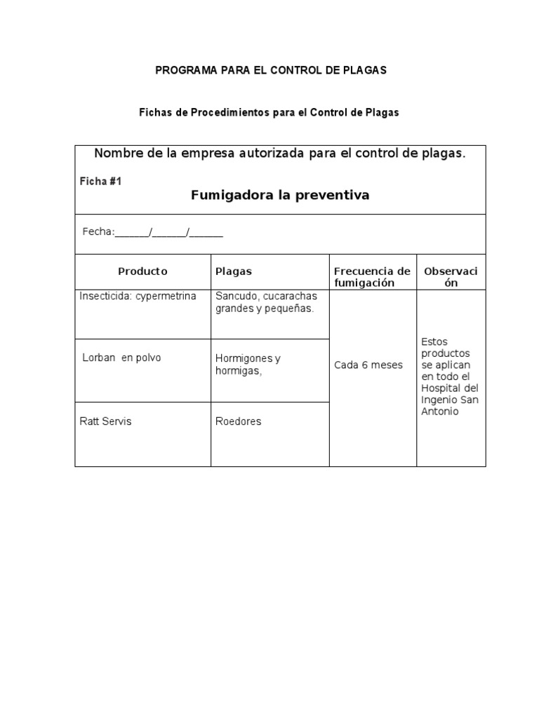 Programa para El Control de Plagas | PDF | Plaga (organismo) | Pesticida