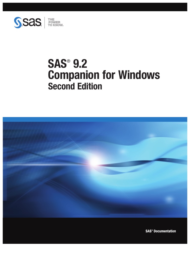 SAS 9.2 Companion For Windows, Second Edition | PDF | Sas (Software) | Command Line Interface