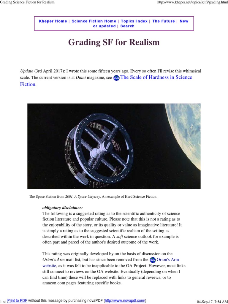 Grading Science Fiction For Realism | PDF | Science Fiction | Time Travel