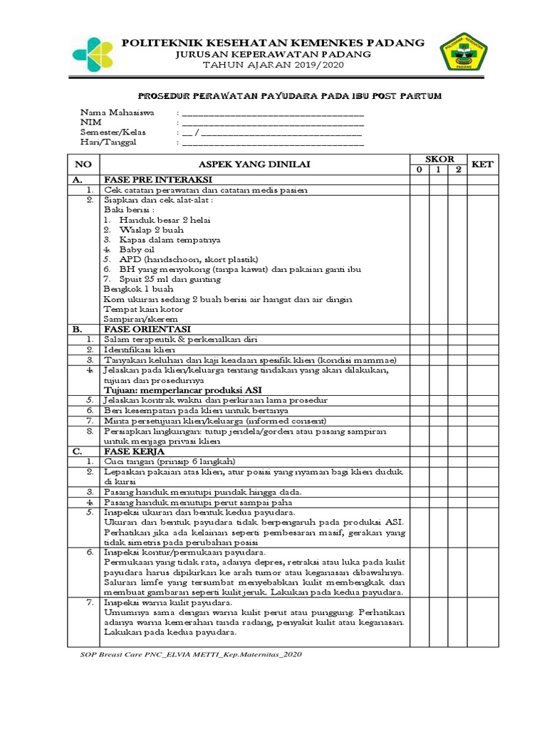 SOP Breast Care PNC | PDF
