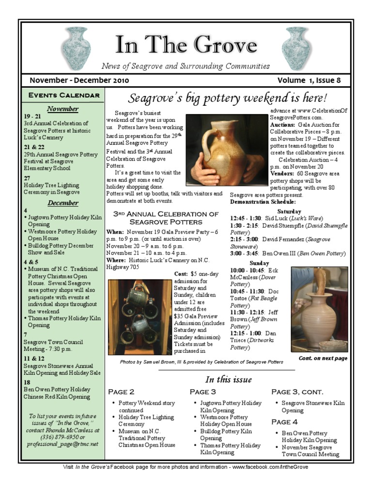 In The Grove - November/December 2010 | PDF | Pottery | Ceramic Art