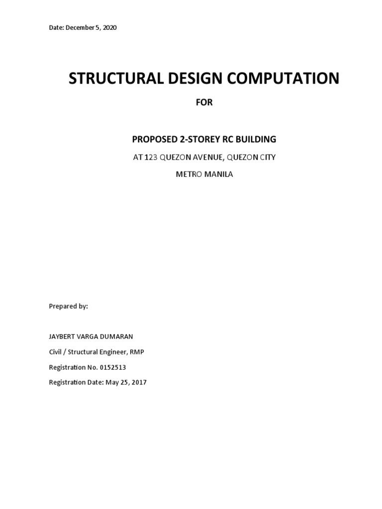 Structural Report Format by ASEP | PDF | Wall | Concrete