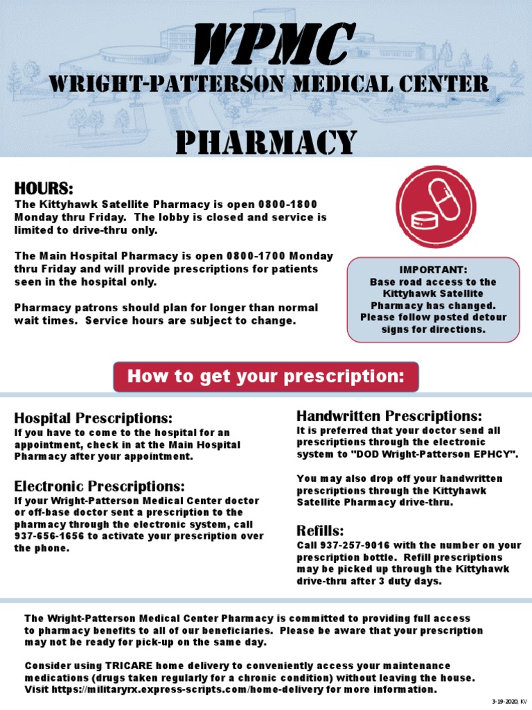 Wright-Patterson Pharmacy Hours & Info | PDF | Medical Prescription ...