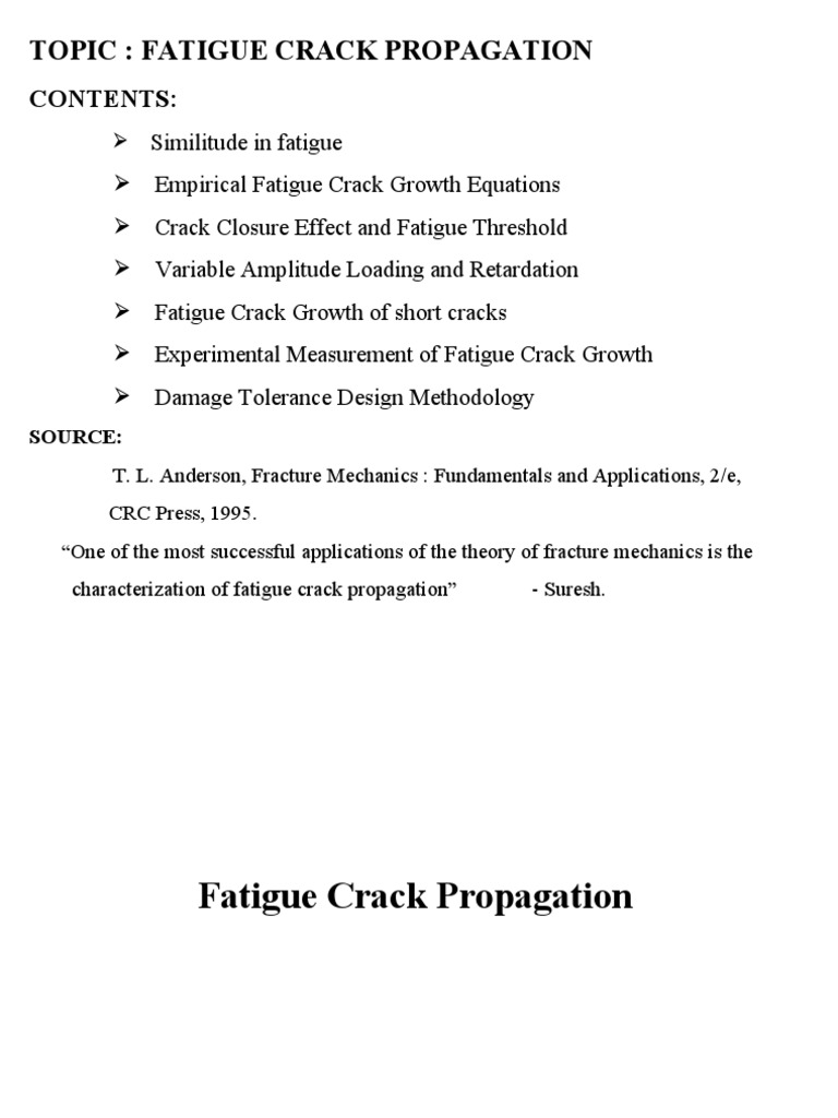 PPT On Fracture Mechanics | PDF | Fracture Mechanics | Fatigue (Material)