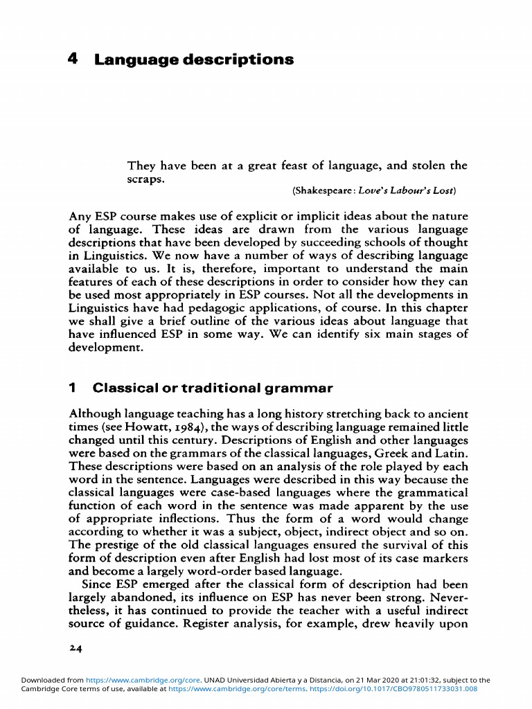 Language Descriptions | PDF | Linguistics | English Language