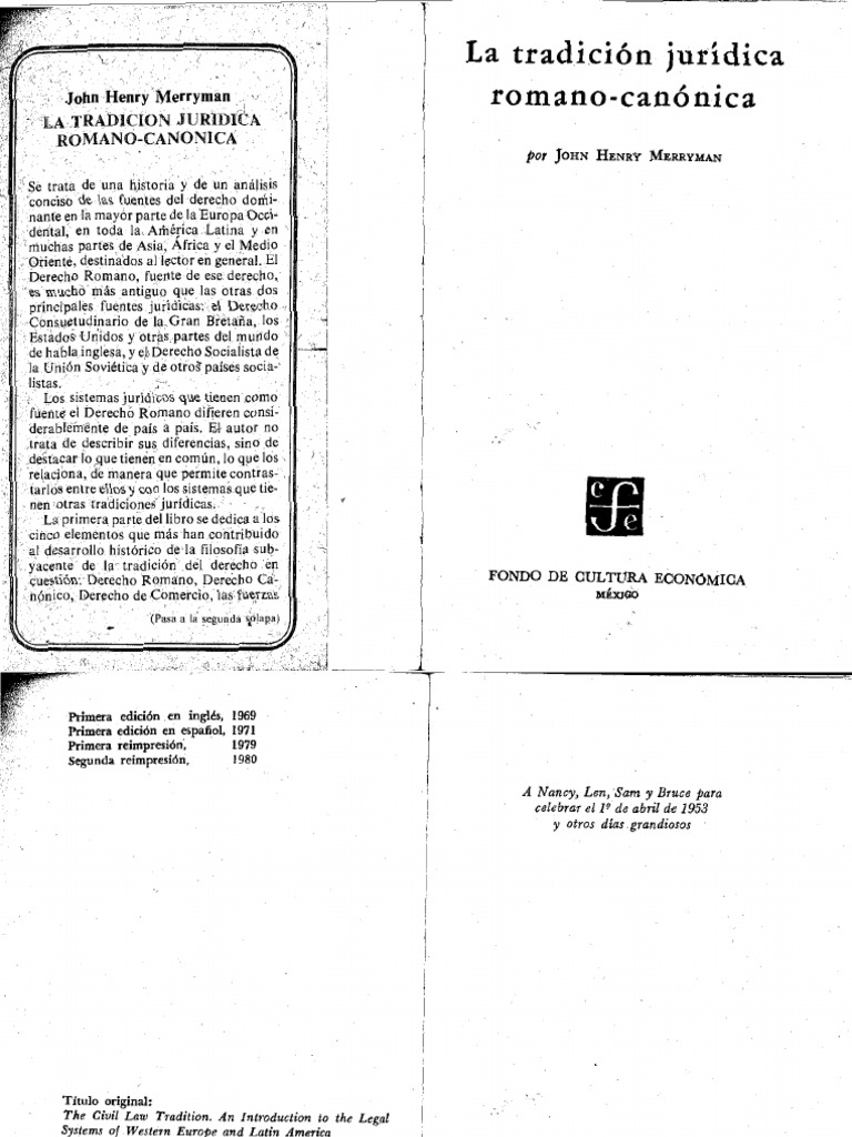 La Tradición Jurídica Romano Canónica | PDF | Ley romana | Nación