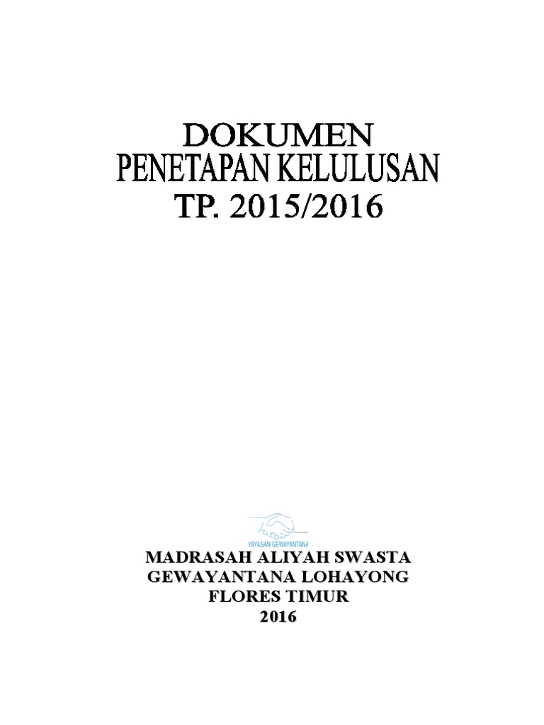 Cover - Dokumen Penetapan Kelulusan | PDF
