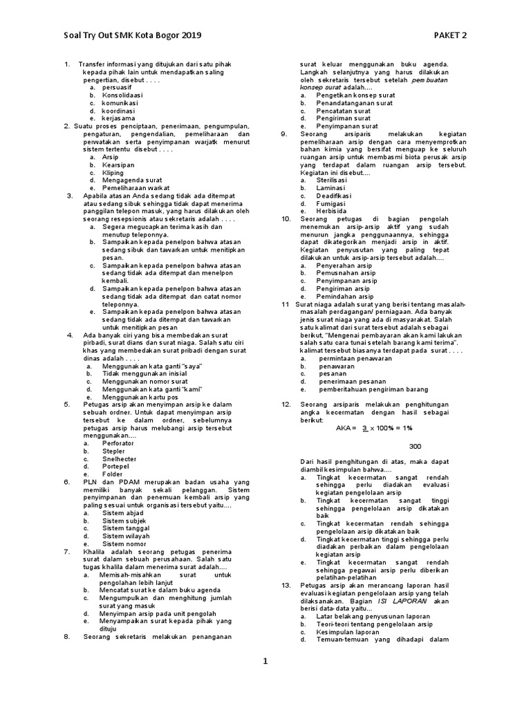 Paket 2 Soal TO Kota Bogor APK | PDF
