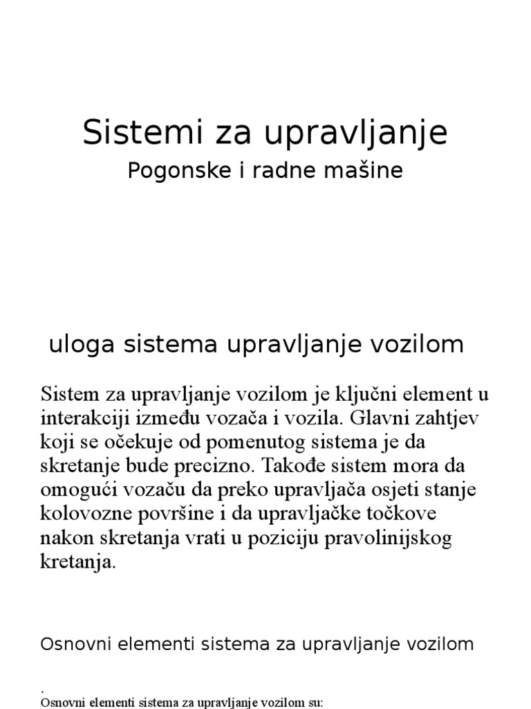 Sistemi Za Upravljanje | PDF