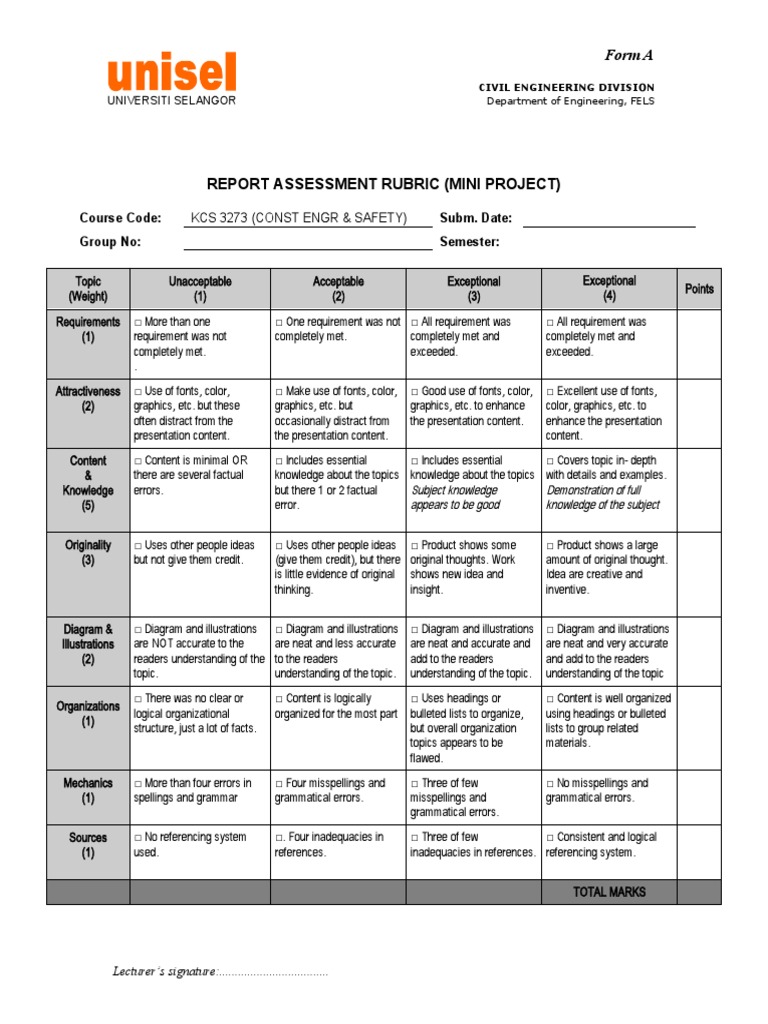 Mini Project Assessment Rubric | PDF | Epistemology | Learning