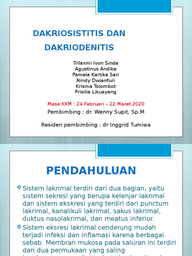 Dakriosistitis Dan Dakrioadenitis | PDF
