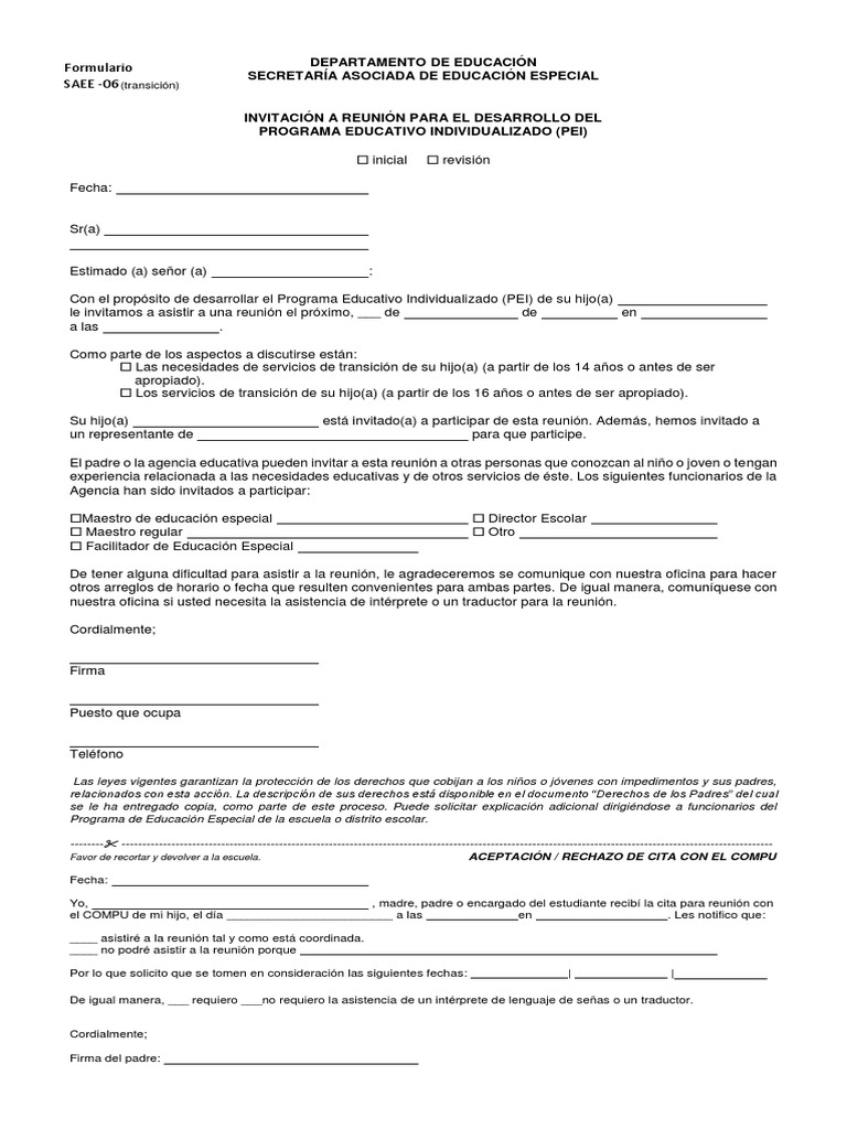 SAEE-06 Transición | PDF | Educación especial | Educación avanzada