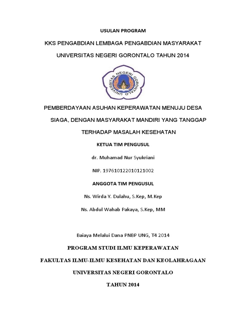 Usulan Program KKS Pengabdian Lembaga Pe | PDF | Pengembangan Diri