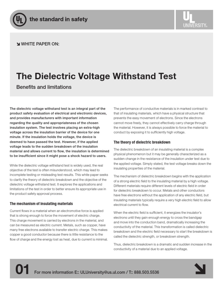 UL White Paper Dielectric Voltage Withstand Test | Capacitor ...