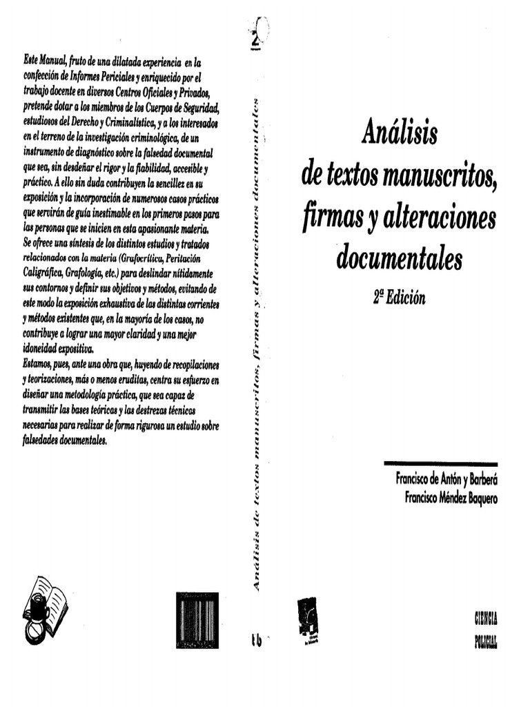 Análisis de Textos Manuscritos, Firmas y Alteraciones Documentales | PDF Análisis de Textos Manuscritos, Firmas y Alteraciones Documentales | PDF