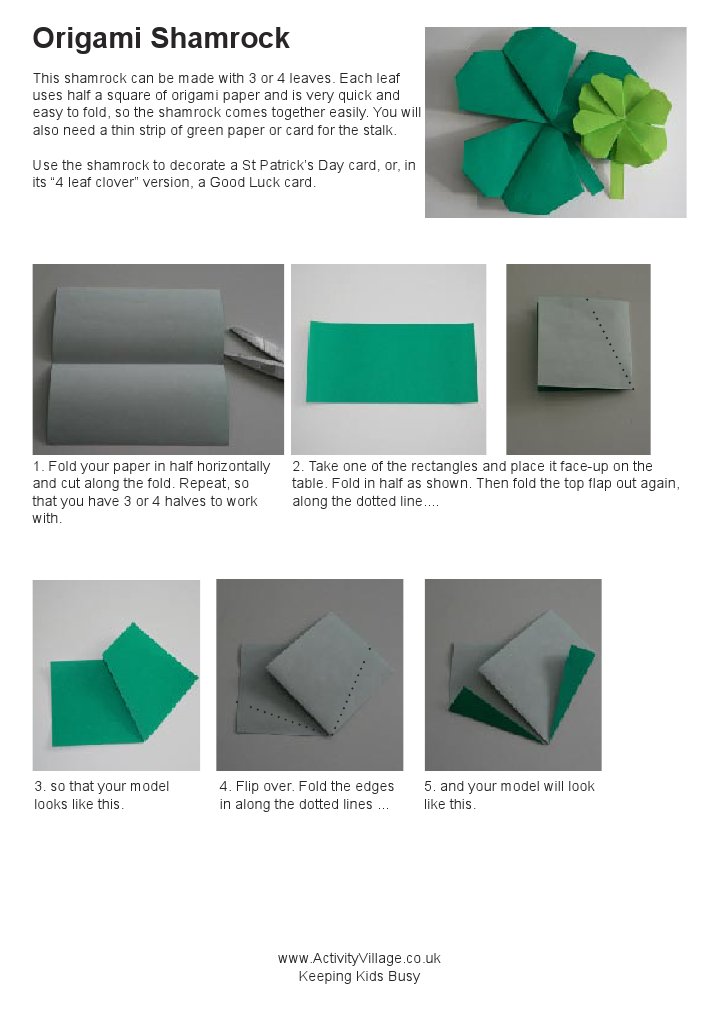 Easy Origami Shamrock Instructions | PDF