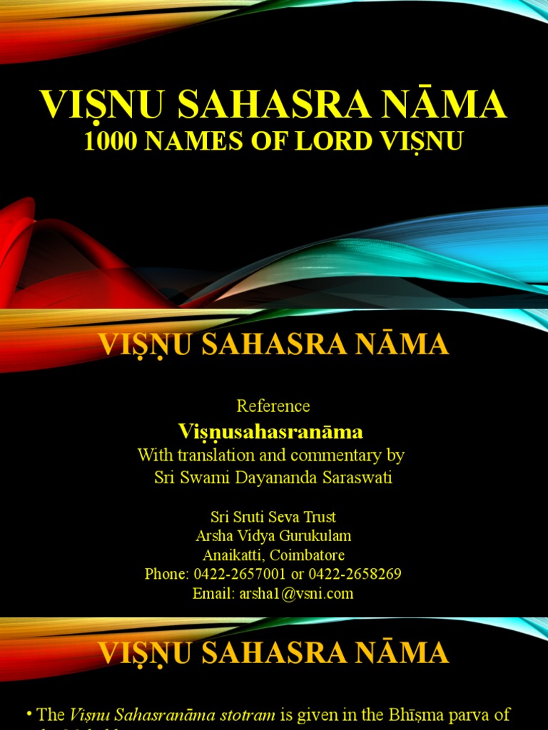 Visnu Sahasra Nama Stotram | PDF | Indian Religious Texts | 1st ...