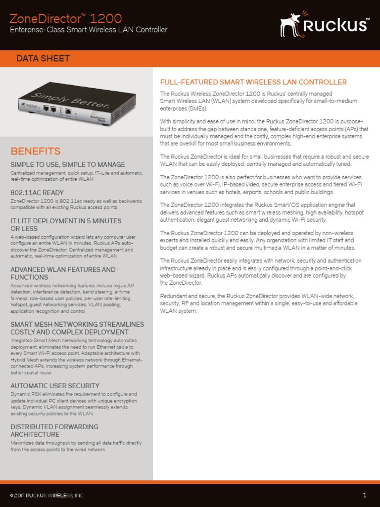Ds Zonedirector 1200 | PDF | Wi Fi | Wireless Lan