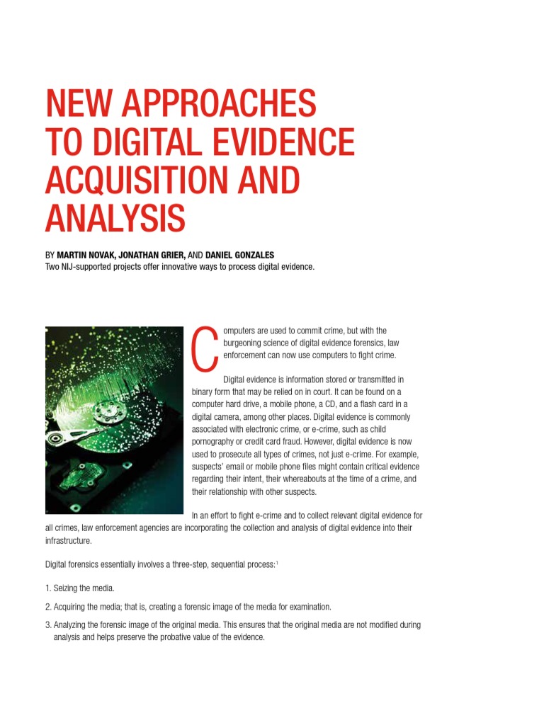 Innovative Approaches to Streamlining Digital Evidence Acquisition and ...