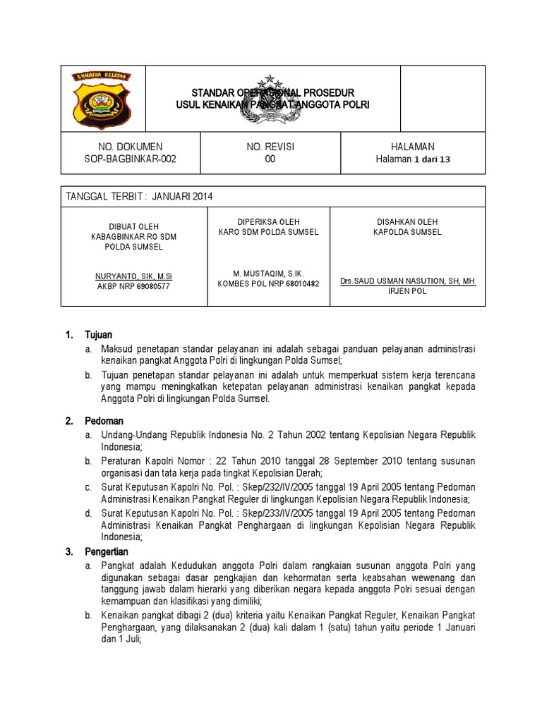 Sop Polri | PDF
