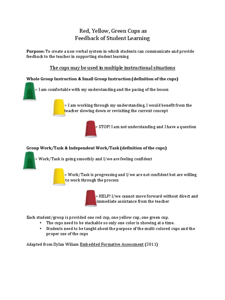 Colored Cups | PDF | Teaching | Educational Psychology