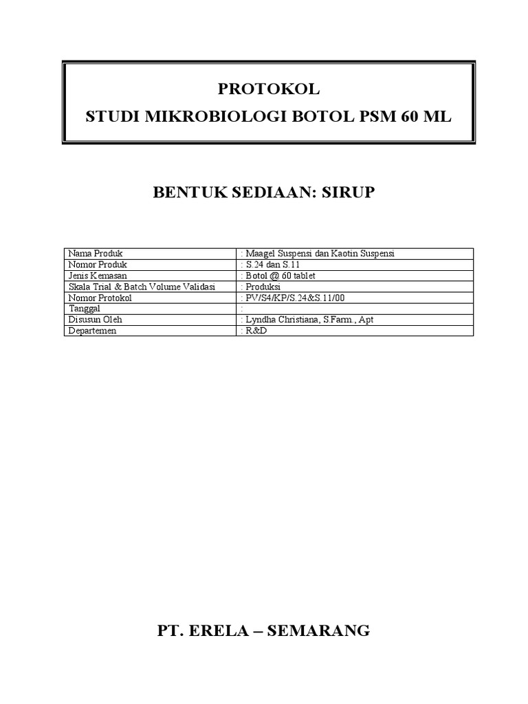 Protokol Studi Mikrobiologi Botol | PDF