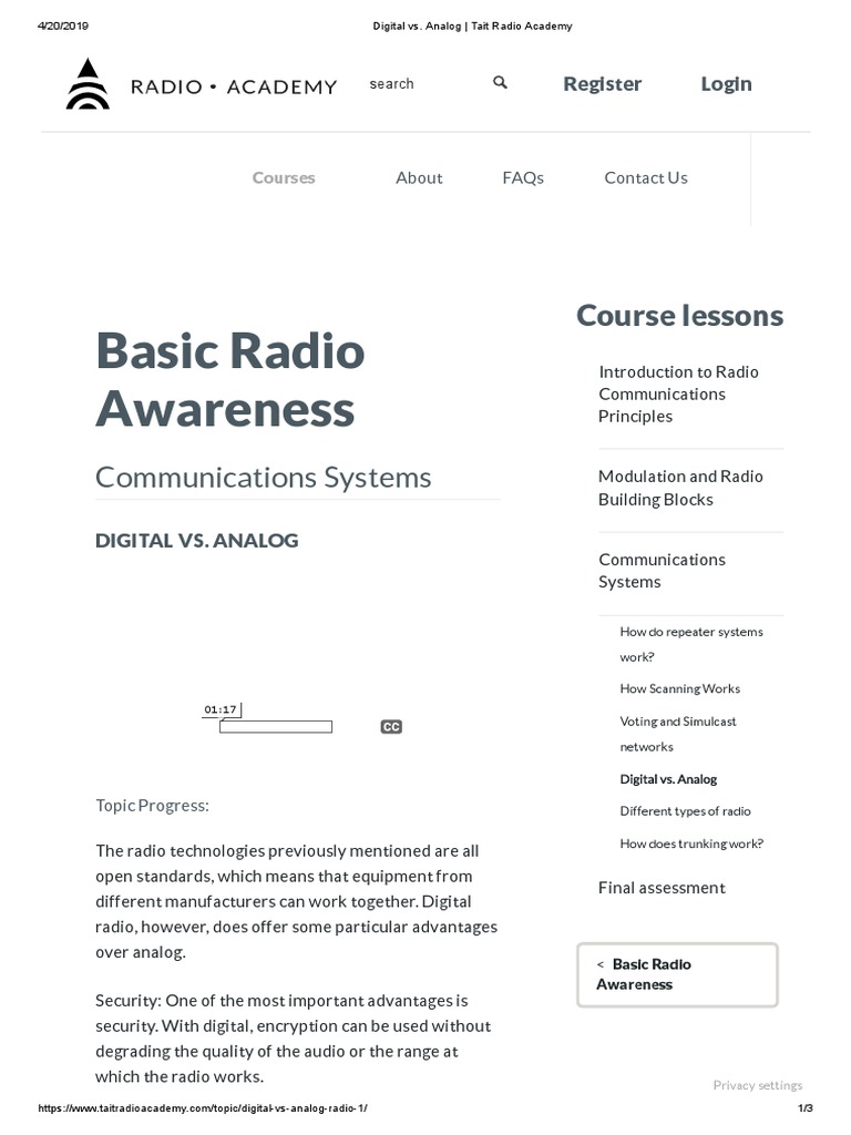 Digital vs. Analog - Tait Radio Academy | PDF | Radio ...