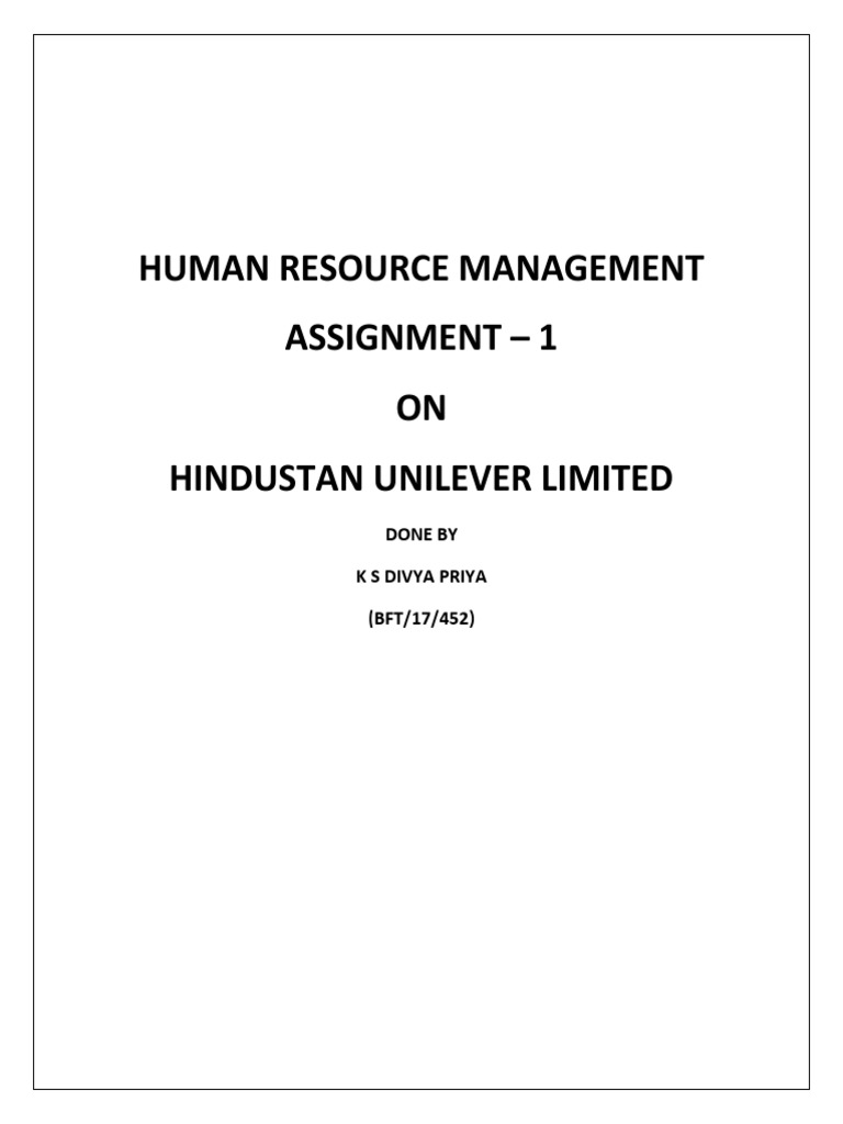 HRM Assignment - 1 | PDF | Human Resource Management | Human Resources