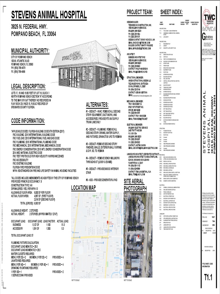 Stevens Animal Hospital Architectural Drawings 12-18-19 | PDF | Civil ...